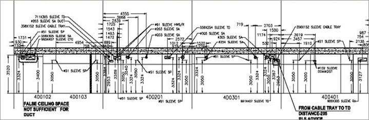 Coordinated Sleeve Drawing services, MEP Sleeve Drawing